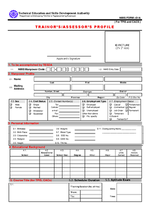 NTTC Application Form Co CIE - Form A Technical Education and Skills ...