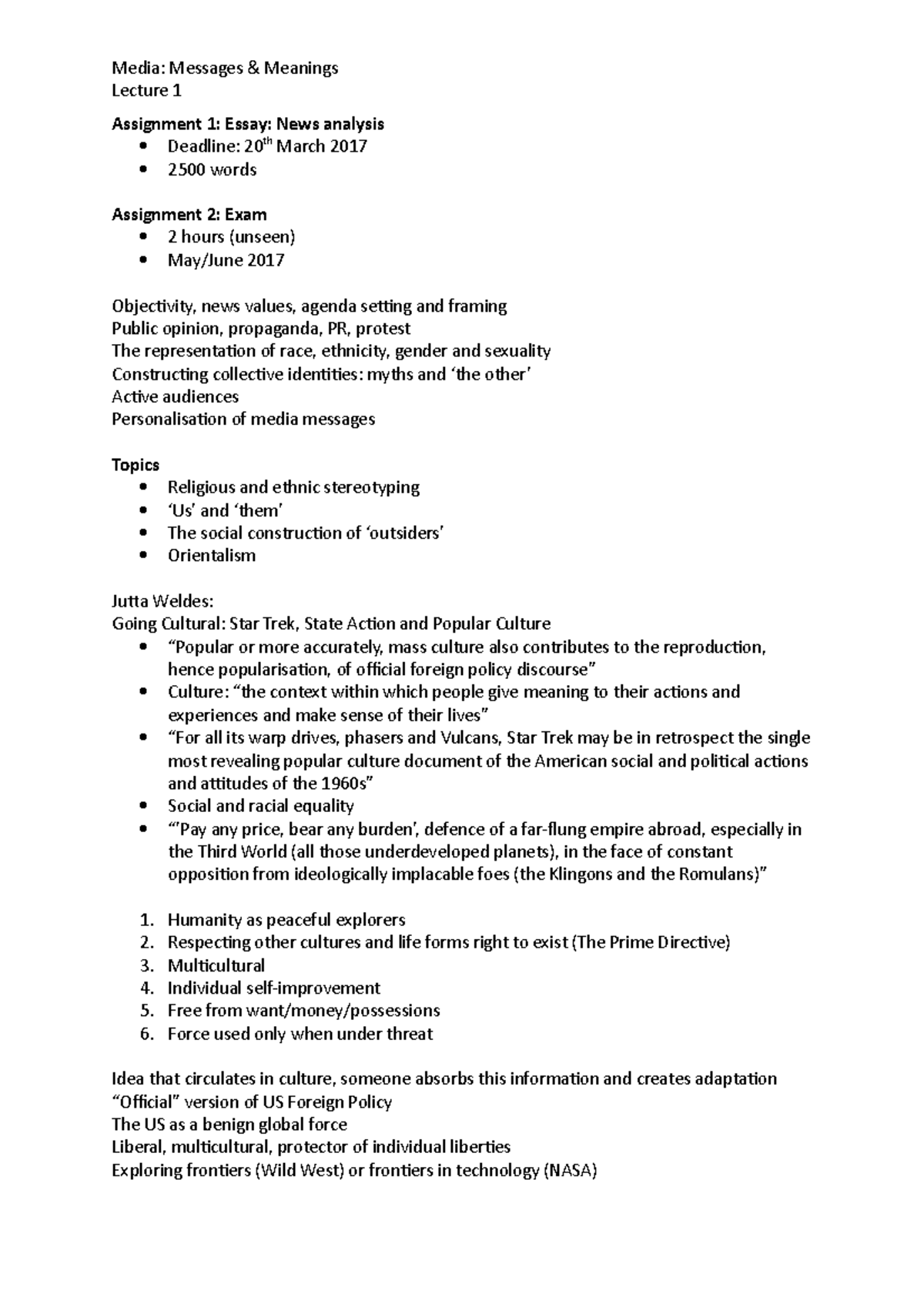 Introduction to GCA - Media: Messages &amp; Meanings Lecture 1 ...