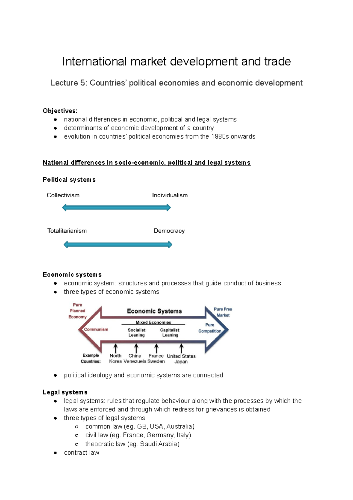 Lecture 5 Countries' political economies and economic development ...