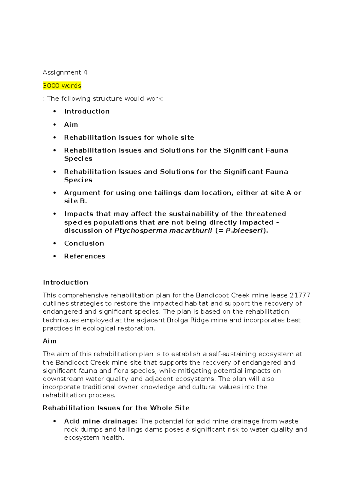 Assignment 4 - Impacts that may affect the sustainability of the ...