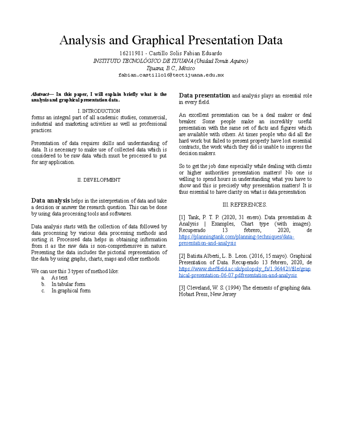 2.2.3 Analysis and Graphical Presentation Data - Analysis and Graphical ...