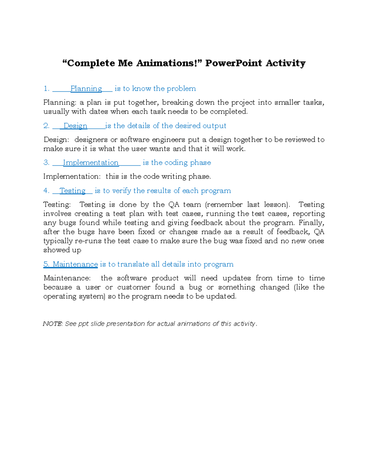 Complete Me animation activity - “Complete Me Animations!” PowerPoint ...