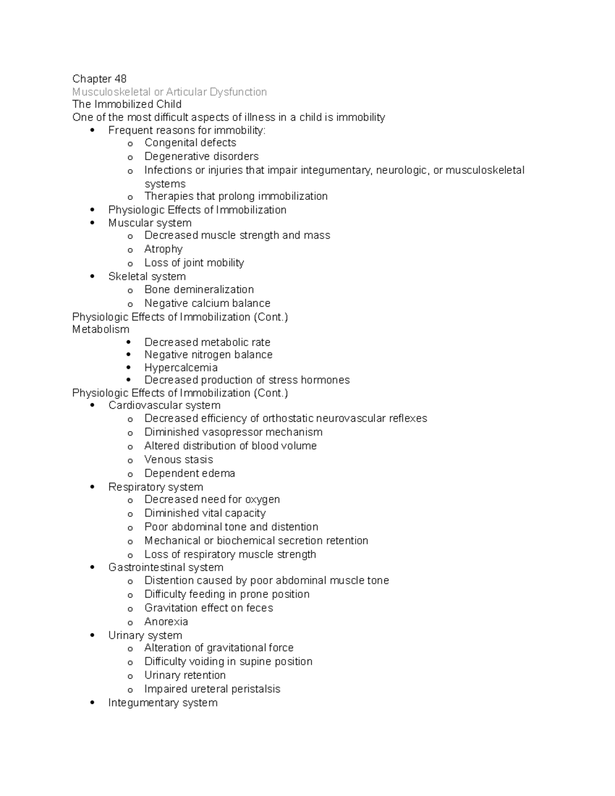 Chapter 48 - STUDY THIS! - Chapter 48 Musculoskeletal or Articular ...