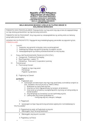 Lesson plan demo el fili kabanata 17 - Republic of the Philippines ...