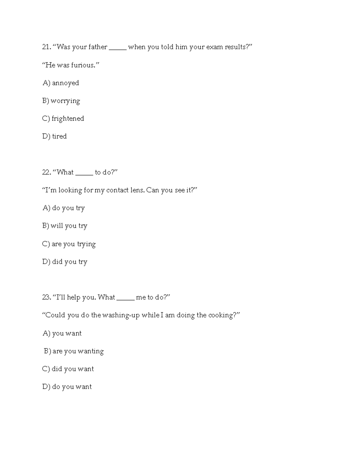 GT 16 - Grammar Test: GBA EPT Reviewer 16.7 - “Was your father ...