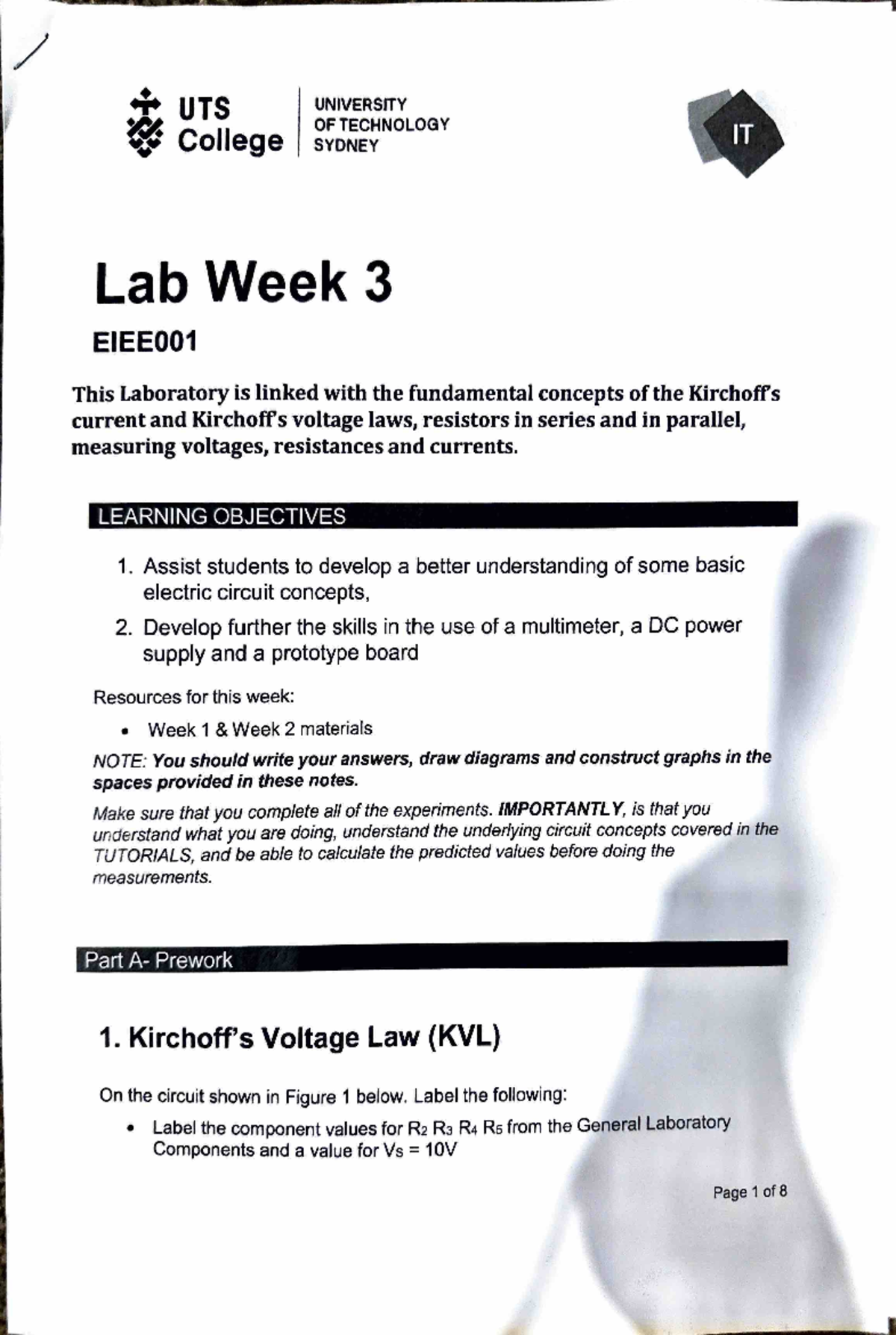 Lab report week 3 - UTS UNIVERSITY OF TECHNOLOGY College IT SYDNEY Lab ...