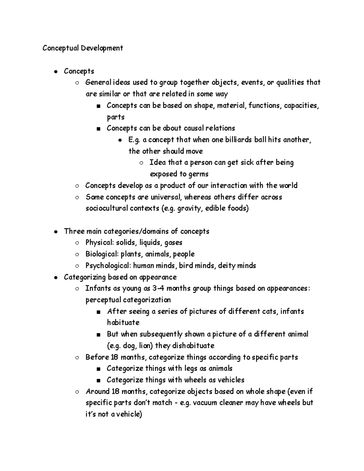 10 19 21 Dev psych - Professor Jonathan Lane - Conceptual Development ...