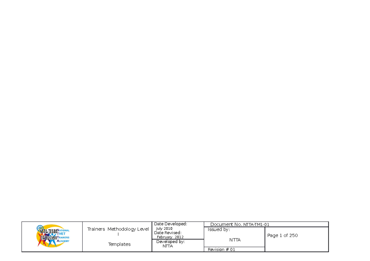 Cblm-templates - CBLM templates - Trainers Methodology Level I ... Cblm-templates - CBLM templates - Trainers Methodology Level I ...