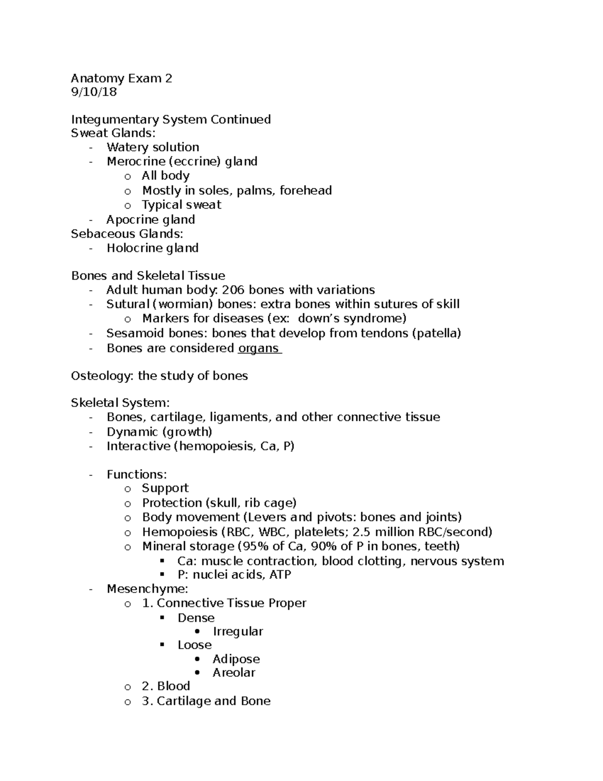Exam 2 - Study review materials for Exam 2 of BIOL 240. This includes ...