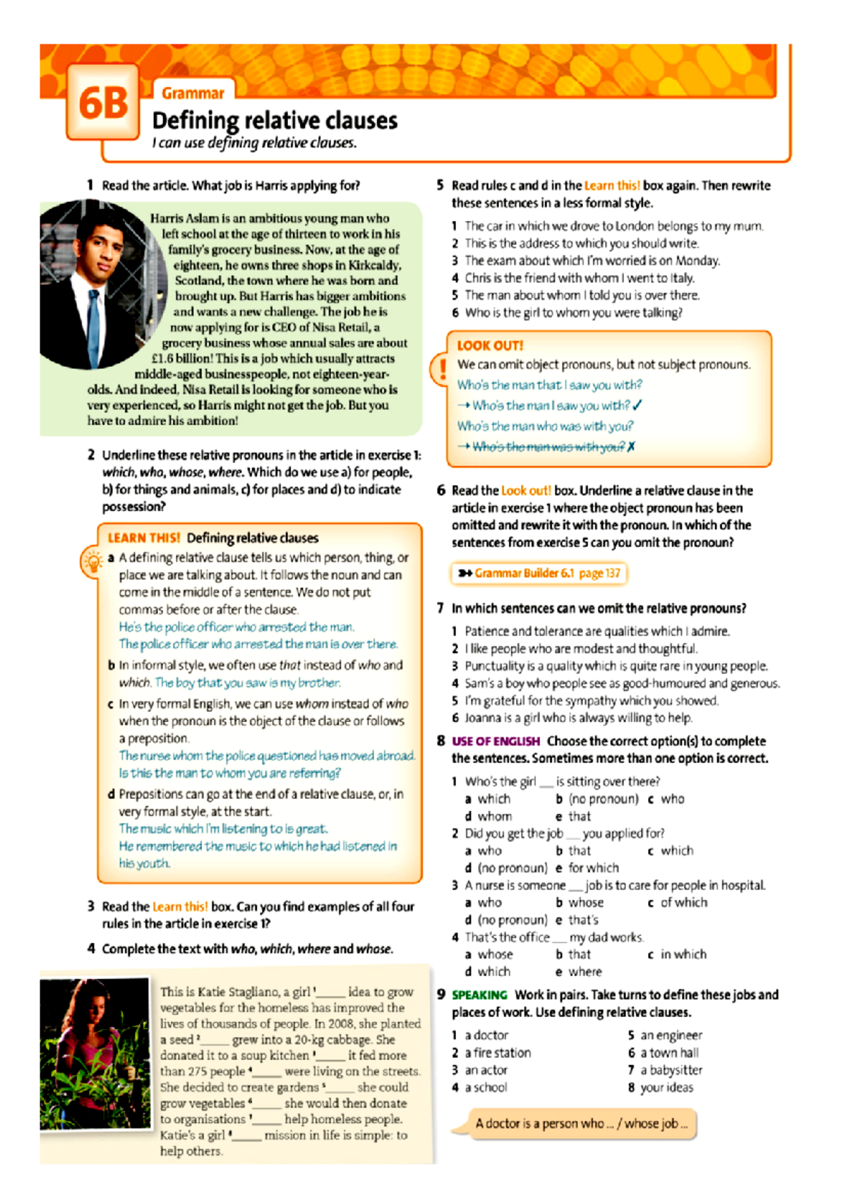Sheet 21-8-67 - Please do - 6B Grammar Defining relative clauses I can ...