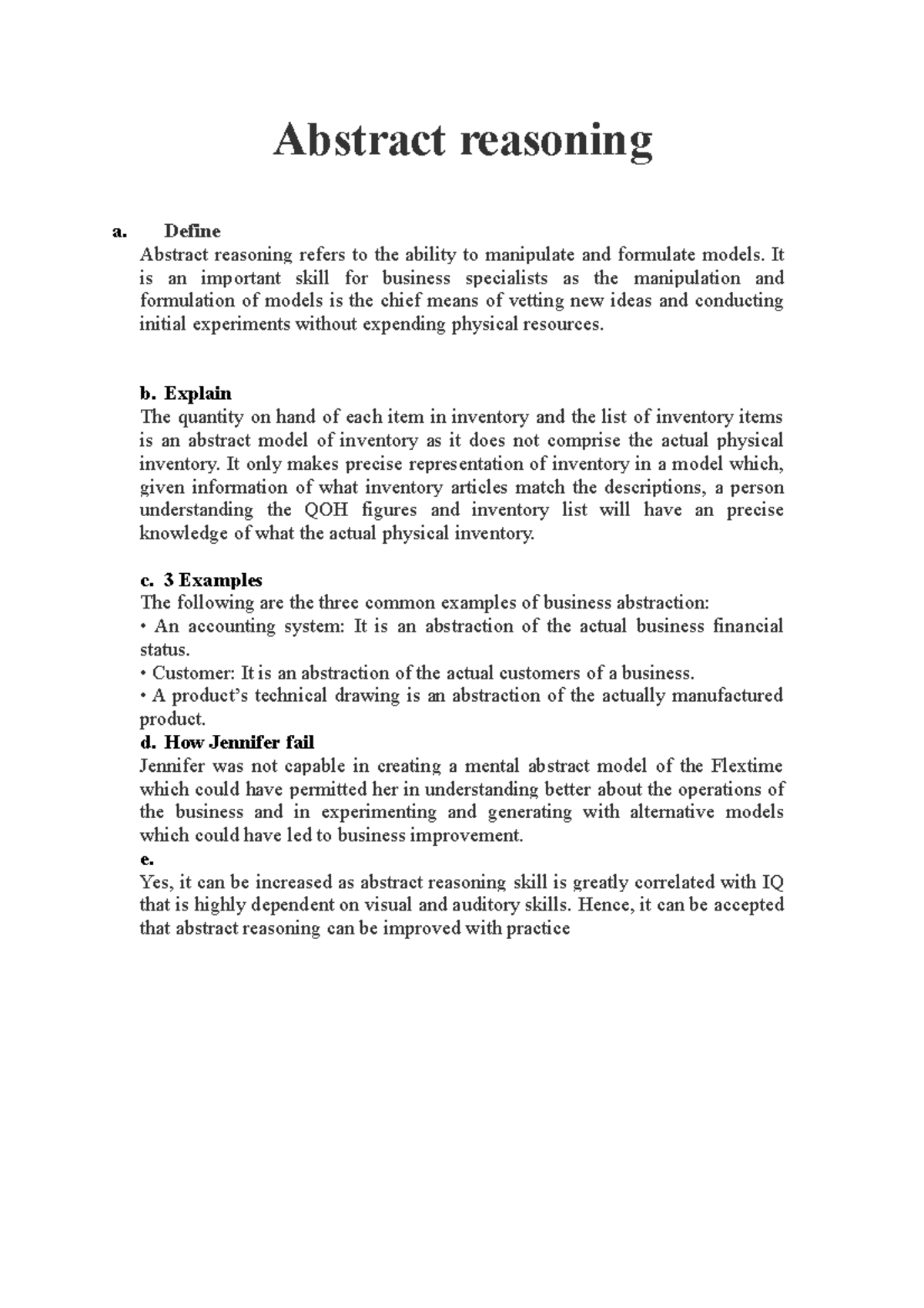 Abstract reasoning - Functions of Management Process: Planning ...