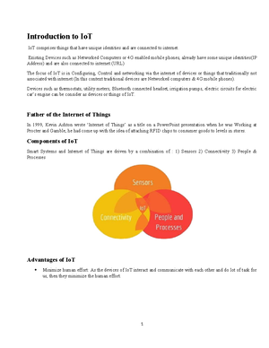 Introduction TO IOT Syllabus - 22IT305/254 INTRODUCTION TO IOT (Common to IT and CSE-DS) - Studocu