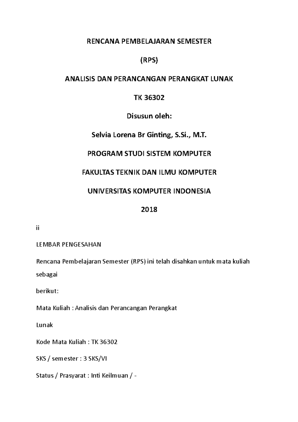 Rencana Pembelajaran Semester 1 - RENCANA PEMBELAJARAN SEMESTER (RPS ...