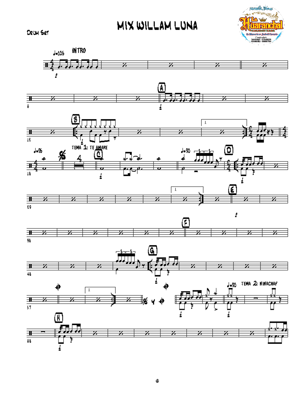 Mix William LUNA (LA Huaranchal) - 4 4 INTRO Ï. Ï Ï. Ï Ï .Ï Ï Ï p q ...