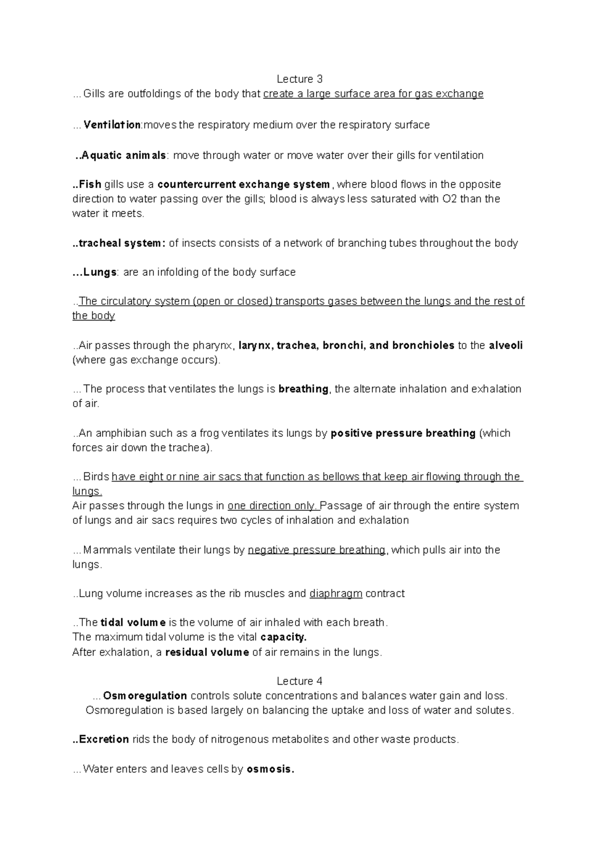 Bio lec 3 and 4 - kapitel nr: 3-4 - Lecture 3 .. are outfoldings of the body that create a large ...