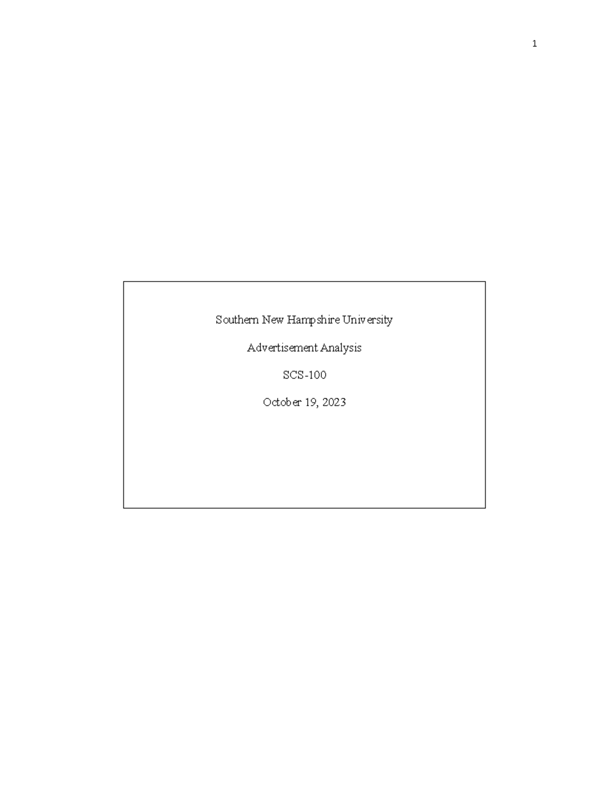 Social Science Project Final Complete - Southern New Hampshire ...