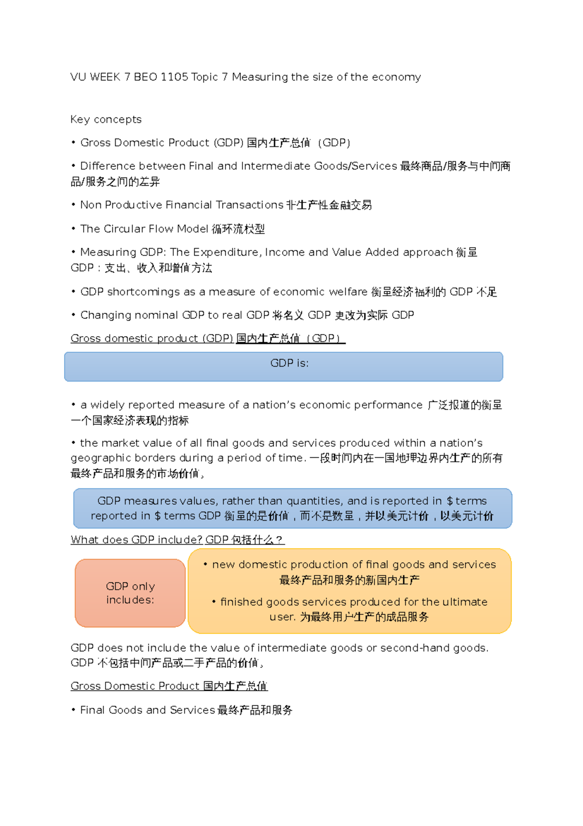 VU WEEK 7 BEO 1105 - BEO 1105 enconomic Topic 7 week 7 - VU WEEK 7 BEO 1105 Topic 7 Measuring ...