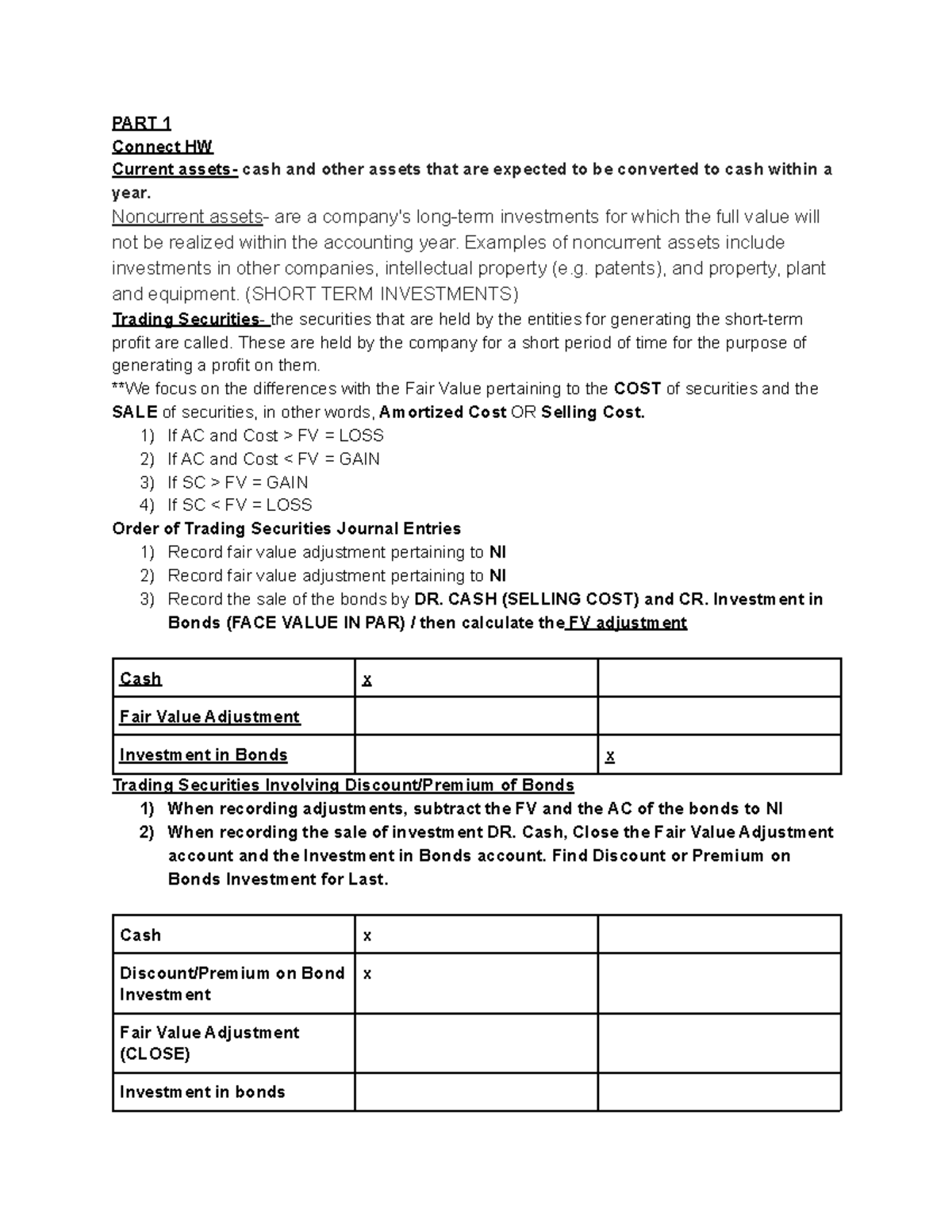 ACCP 372 Midterm 1 Cheat Sheet CH. 12 - PART 1 Connect HW Current ...