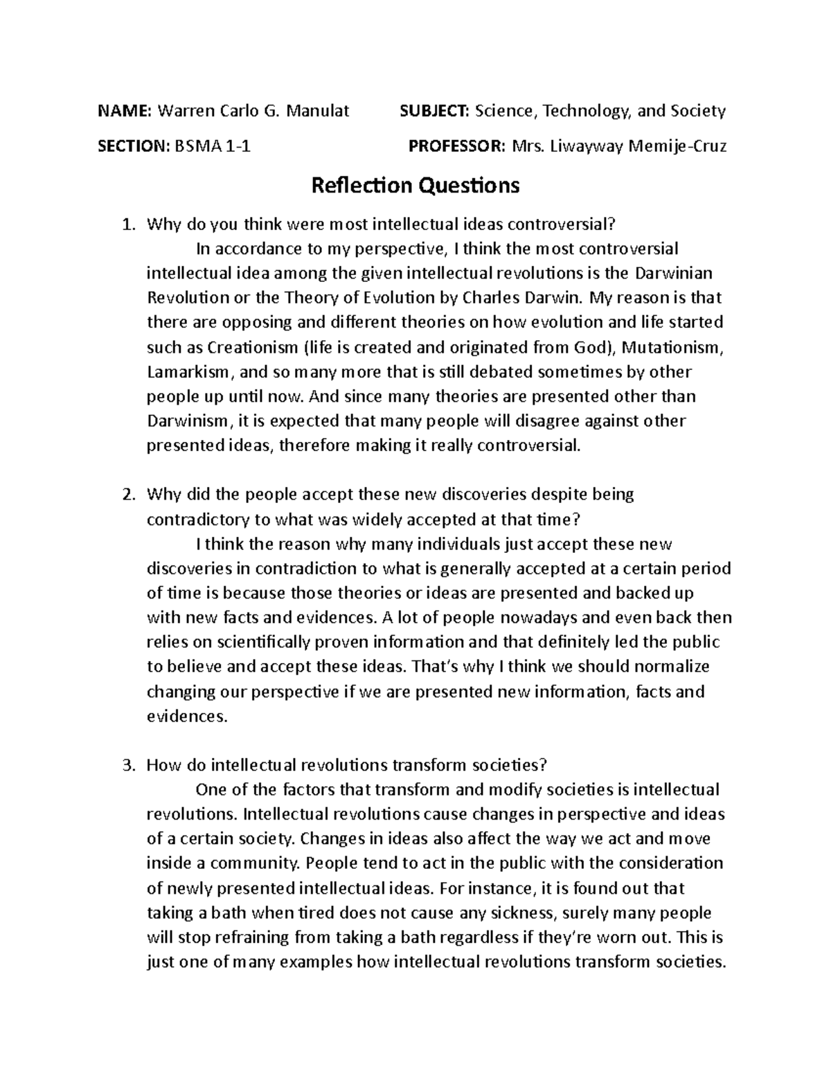 Sts reflection 2 - Art Appreciation Triad Phylon PUP analyzation of ...