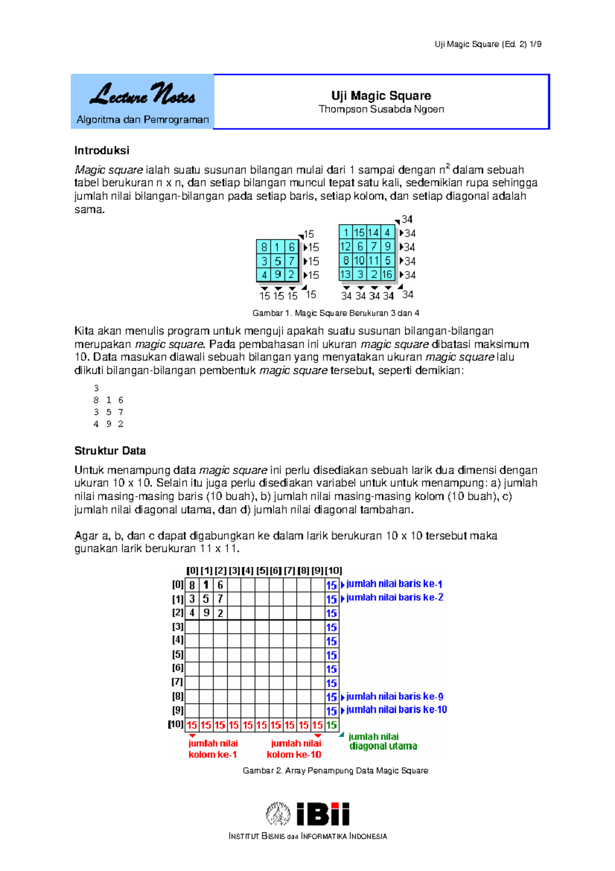 Lecture Notes Algoritma dan Pemrograman 2 - Lecture Notes Algoritma dan ...