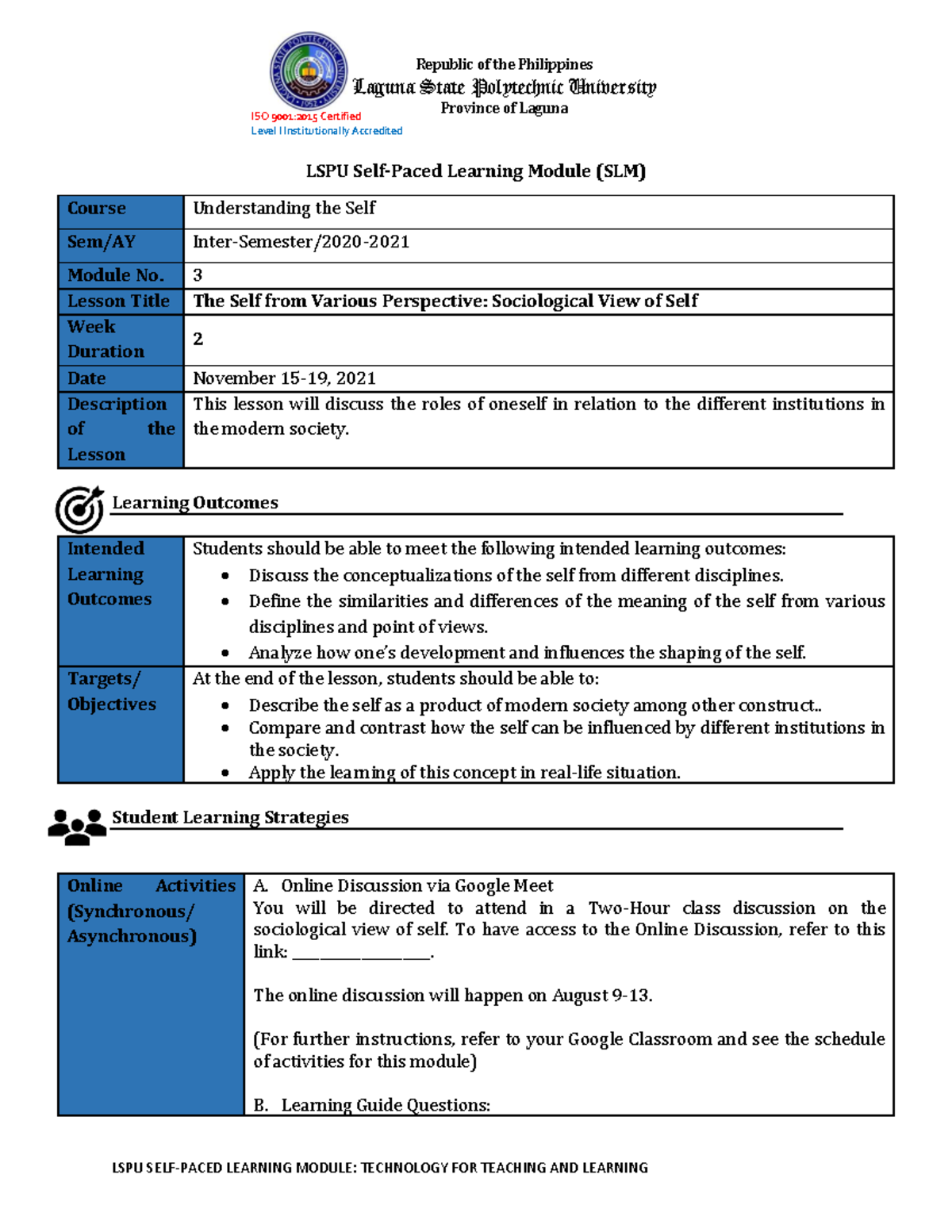 GEC101 Module 3 - understanding ts - contempo 3 - ISO 9001:2015 ...