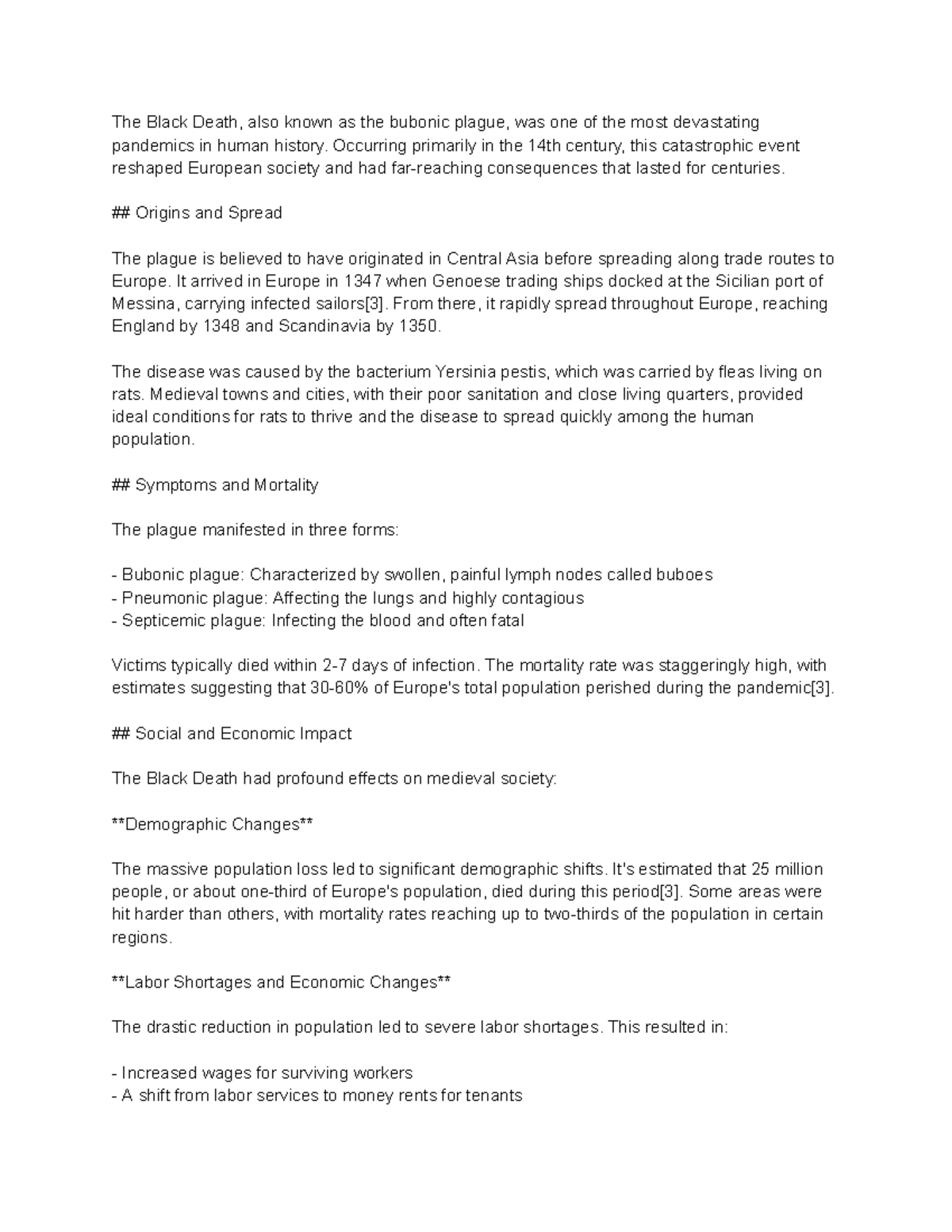 Untitled document-34 - Black Plague essay - The Black Death, also known ...