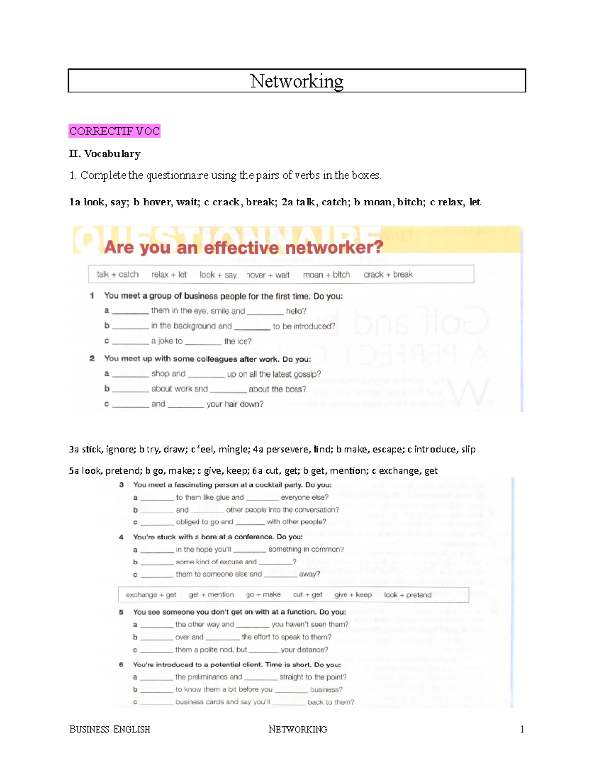 VOC-Anglais-HEC - VOC ANGLAIS Q1 - Networking CORRECTIF VOC II ...