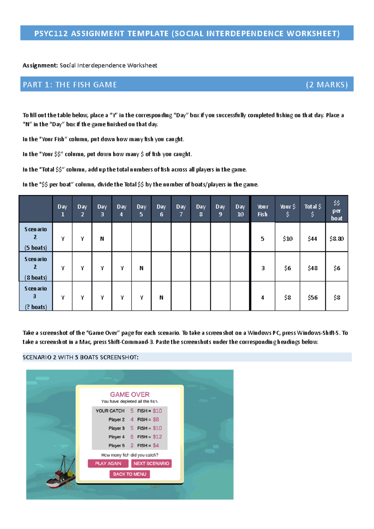 2021 PSYC112 Lab 8 Social Interdependence Worksheet - Human Thought and ...
