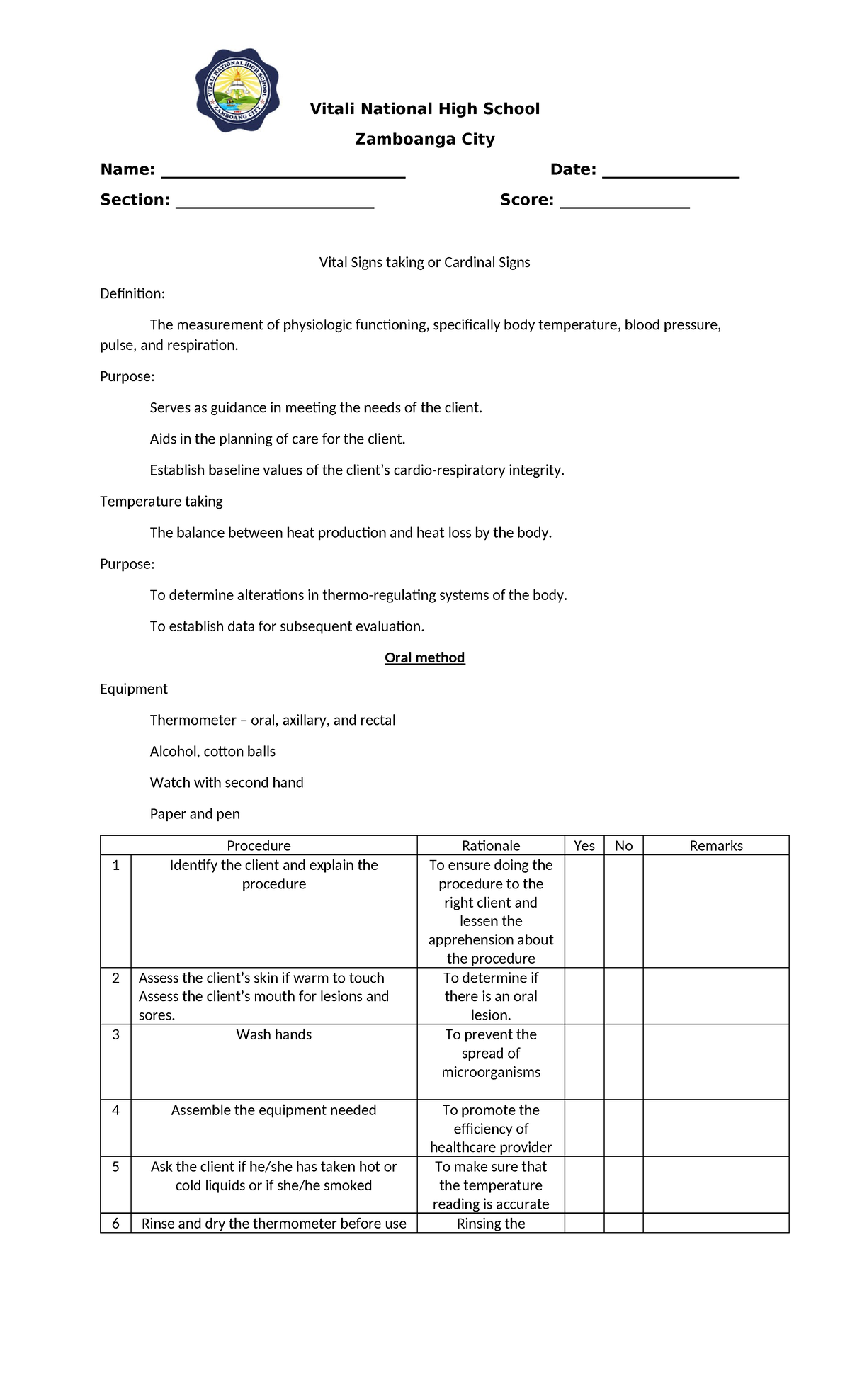 Vital-Signs-taking - Just a retdem - Vitali National High School ...