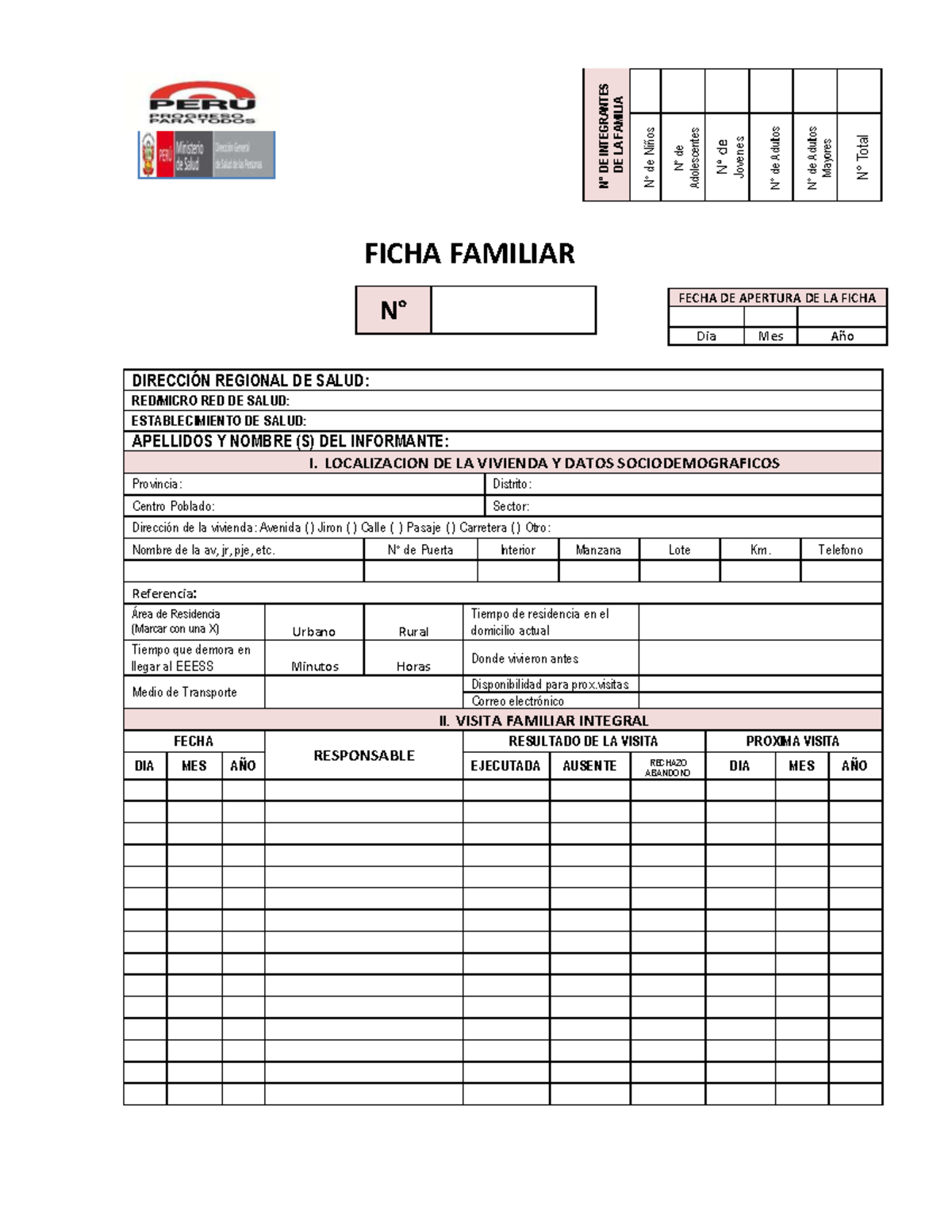Formato de ficha familiar minsa 229948 downloable 712094 - FICHA ...