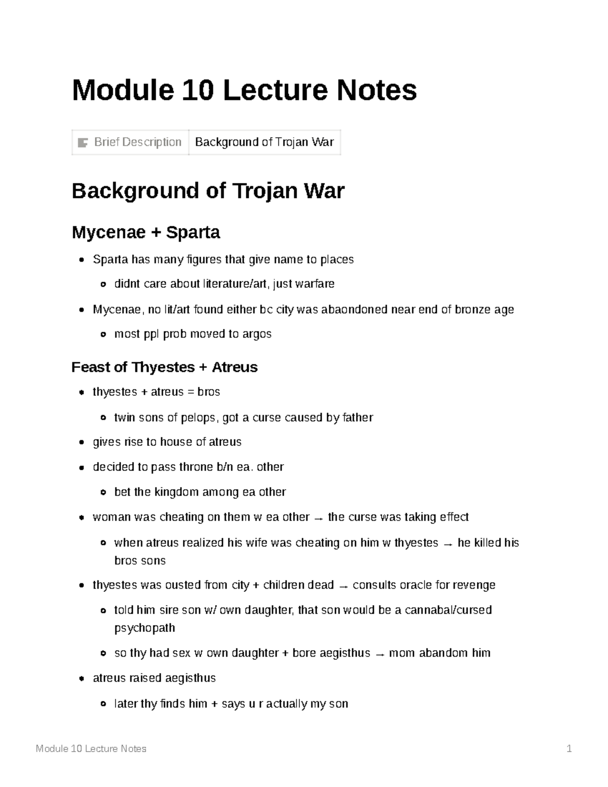 Module 10 Lecture Notes - Module 10 Lecture Notes Brief Description ...
