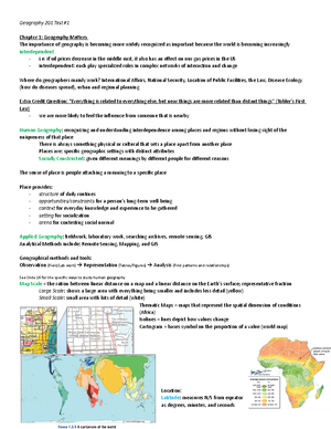 GEOG Chapter 2 note - GEOG Chapter 2 notes 2: Physical Geography and ...