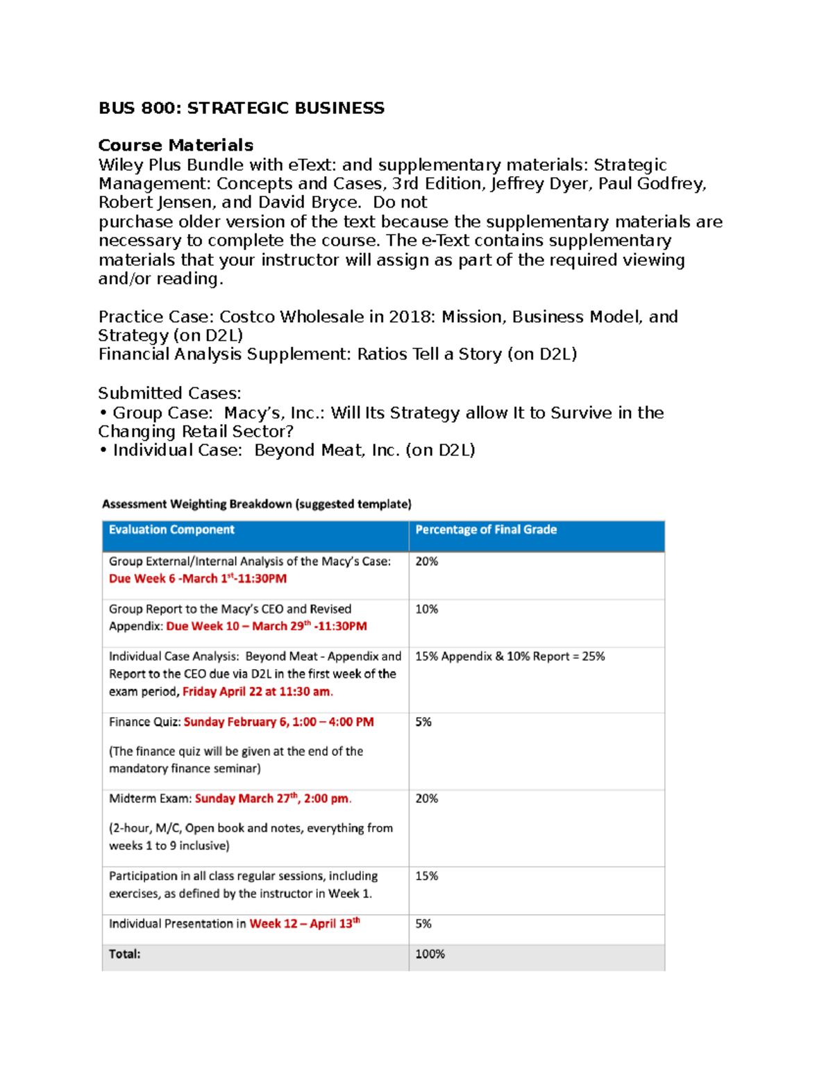 BUS 800 Classes + Schedule - BUS 800: STRATEGIC BUSINESS Course ...
