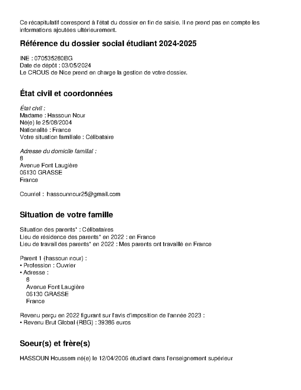 Recapitulatif - f rf,a,g,lgva",géaft - Ce récapitulatif correspond à l ...