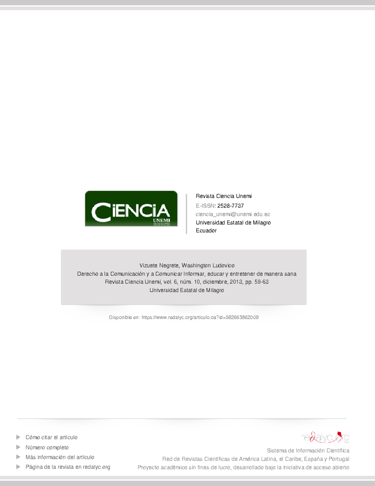 582663862009 - Dkdkdk - Revista Ciencia Unemi E-ISSN: 2528- ciencia ...