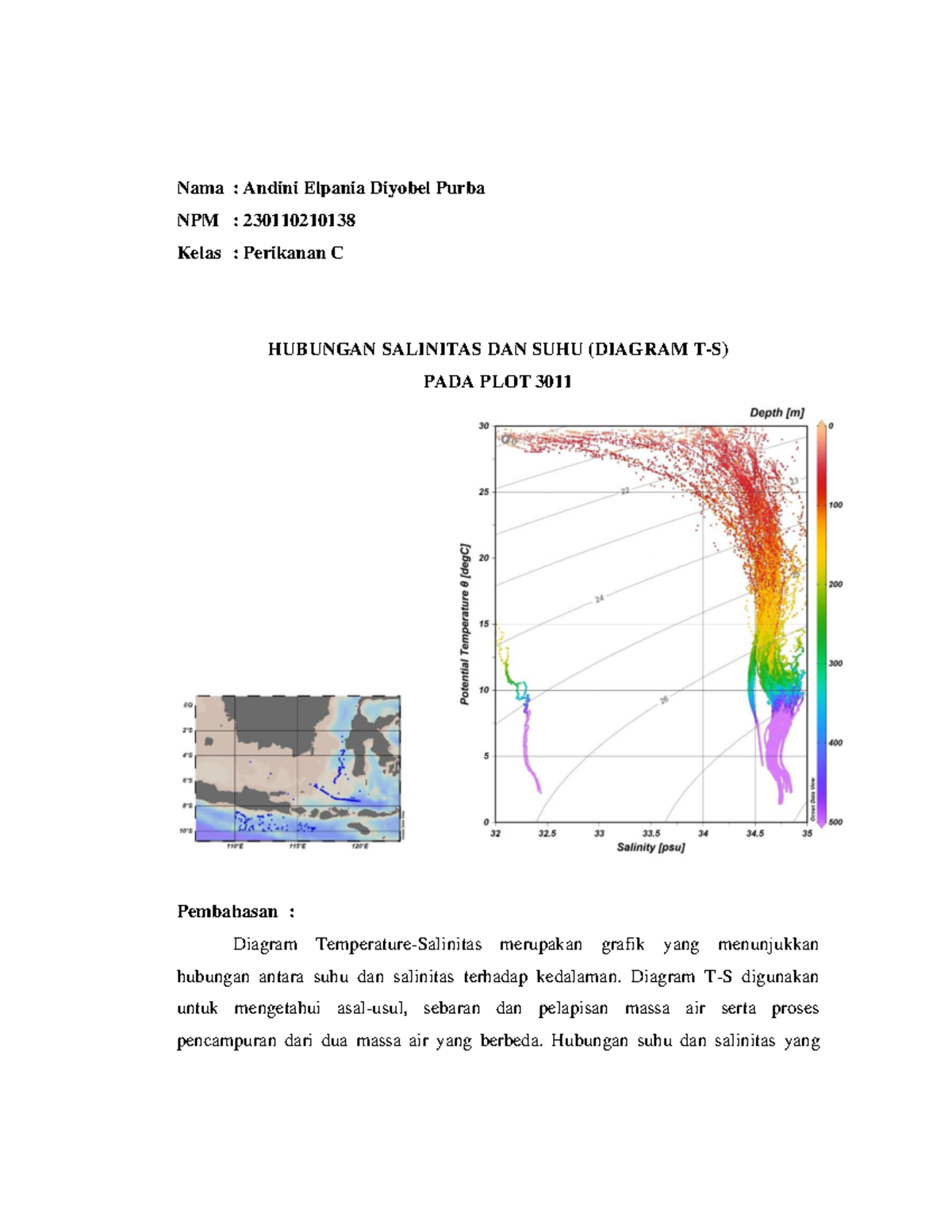 138 Diagram T-S - Nama : Andini Elpania Diyobel Purba NPM : 230110210138 Kelas : Perikanan C ...