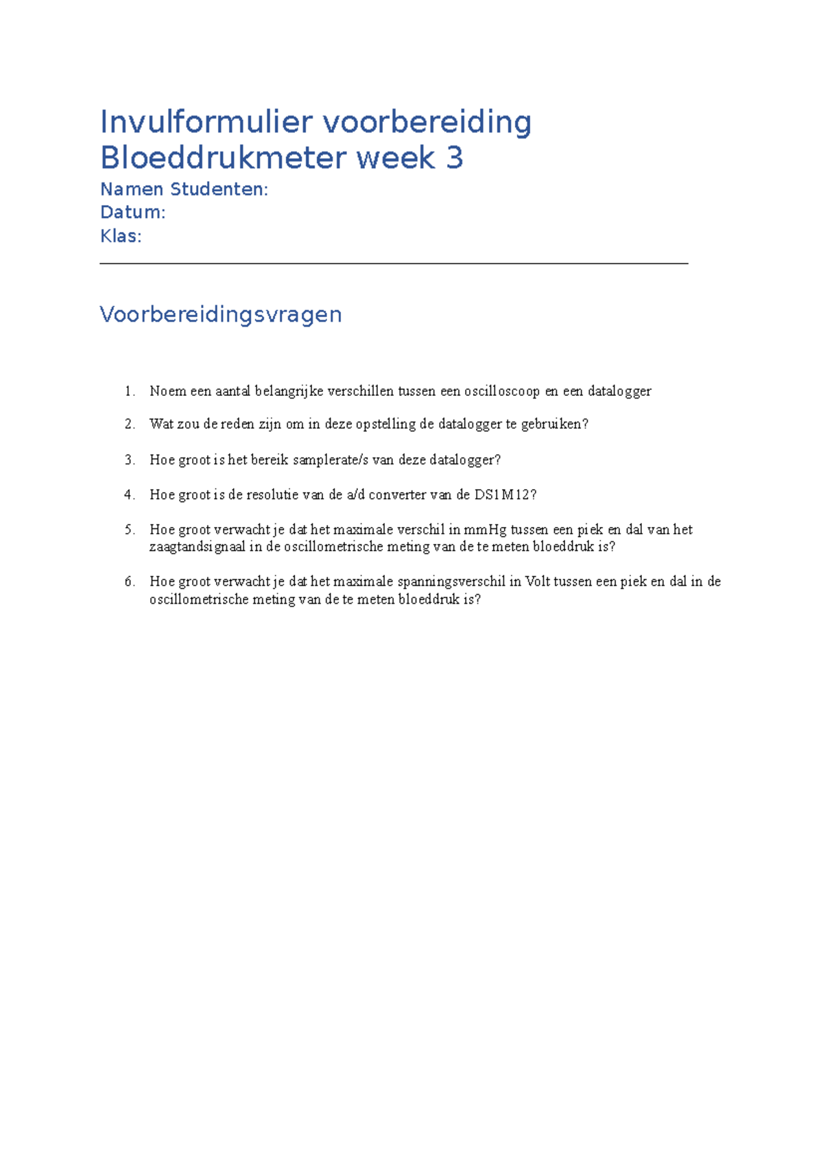 Promf invulformulier voorbereiding Bloeddrukmeter sv. week 3 2021 v1(1 ...