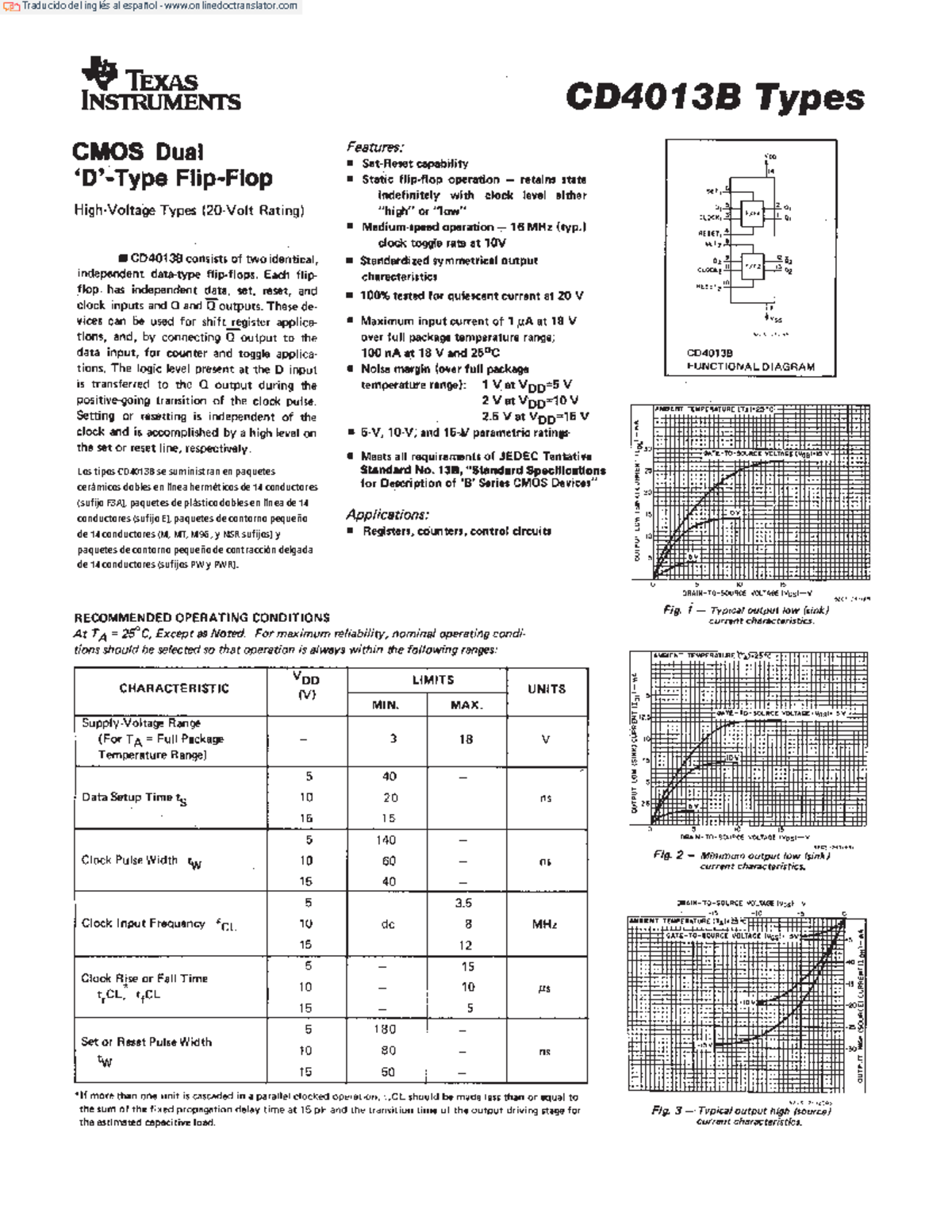 CD4013BE Datasheet (Flip-flop D) - Los tipos CD4013B se suministran en ...