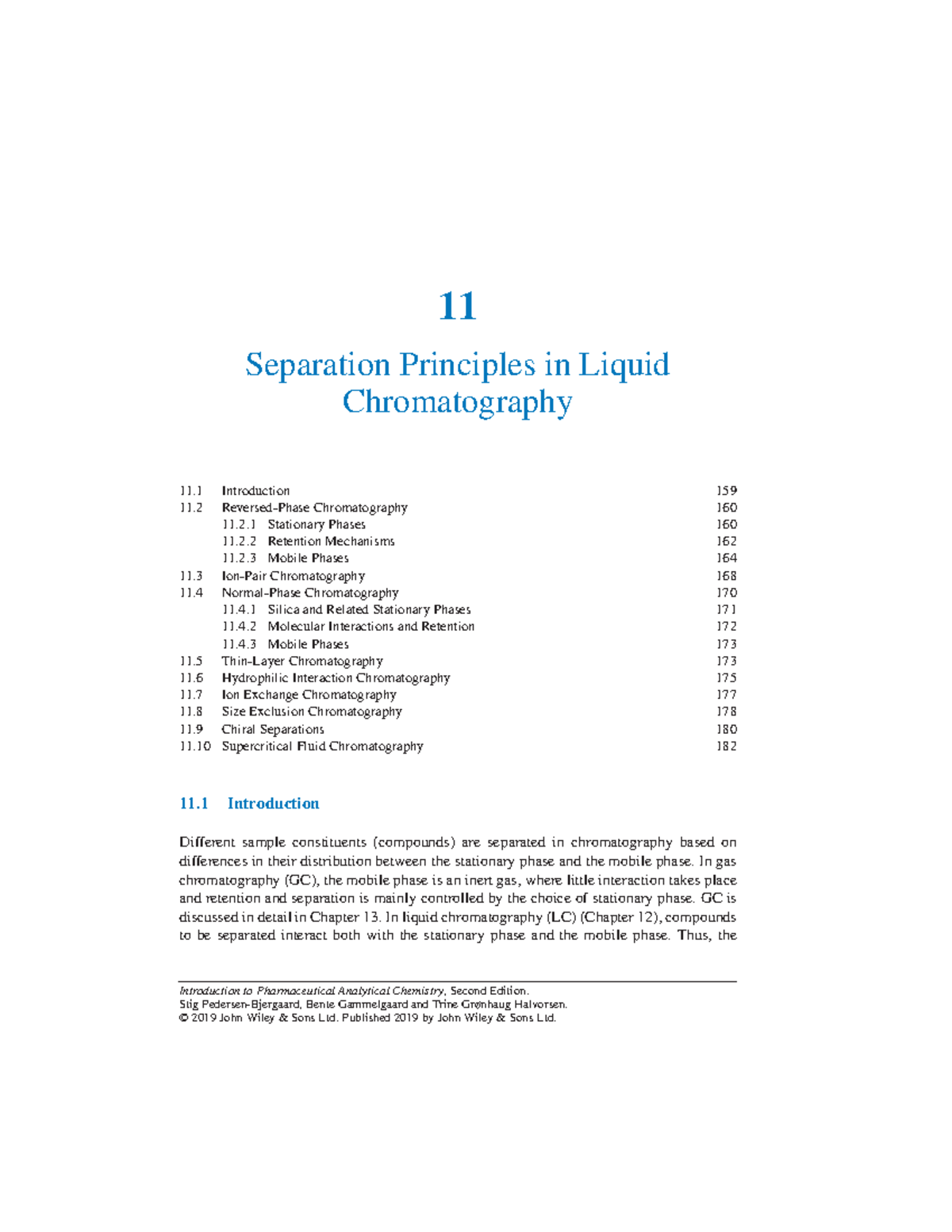 Separation principles in Liquid Chromatograhy - 11 Separation ...