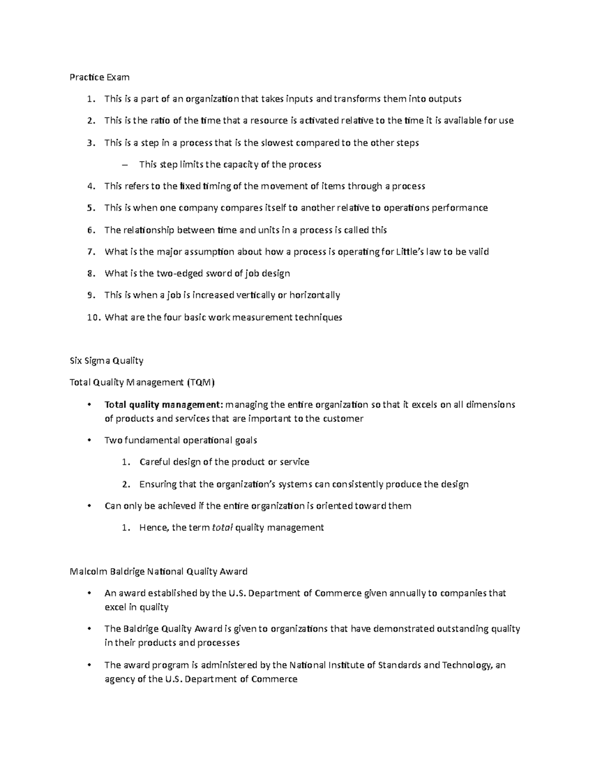 Lecture Notes 12 - Practice Exam 1. This is a part of an organization ...