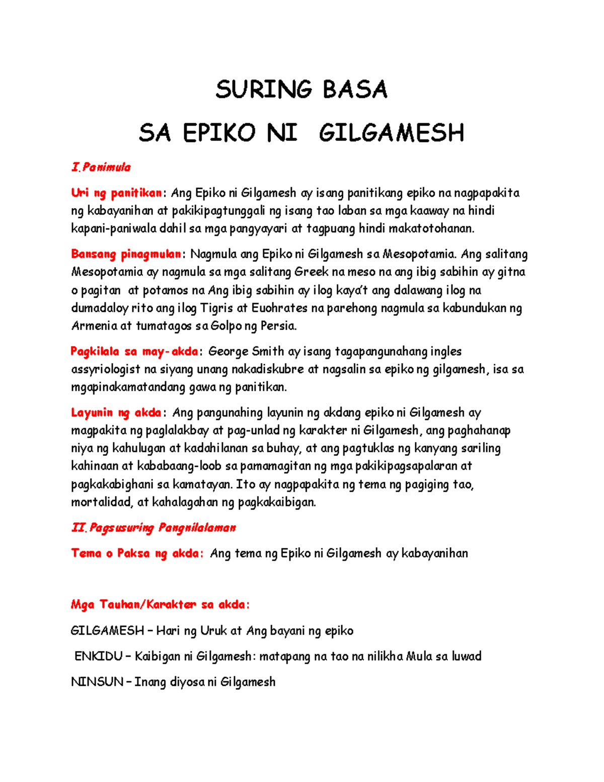 Vina Ubaldo - Yes it uswhat - SURING BASA SA EPIKO NI GILGAMESH I Uri ...