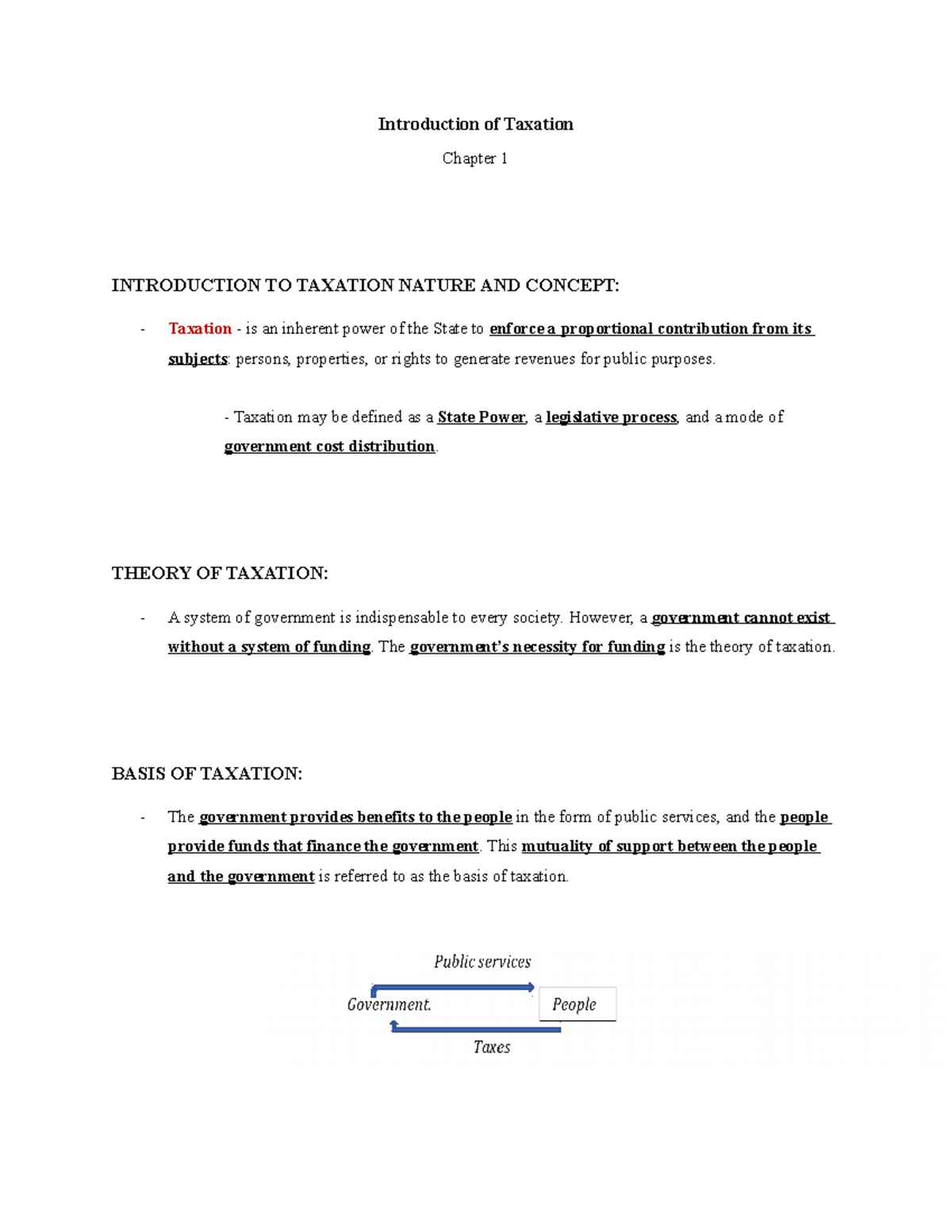 (Notes) Income Taxation - Introduction of Taxation Chapter 1 ...