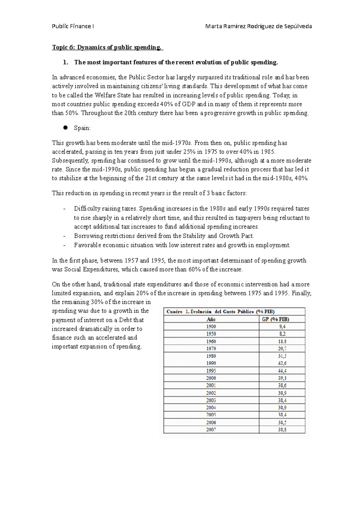 Unit 9 Public Economic Policy - Topic 6: Dynamics of public spending. 1 ...