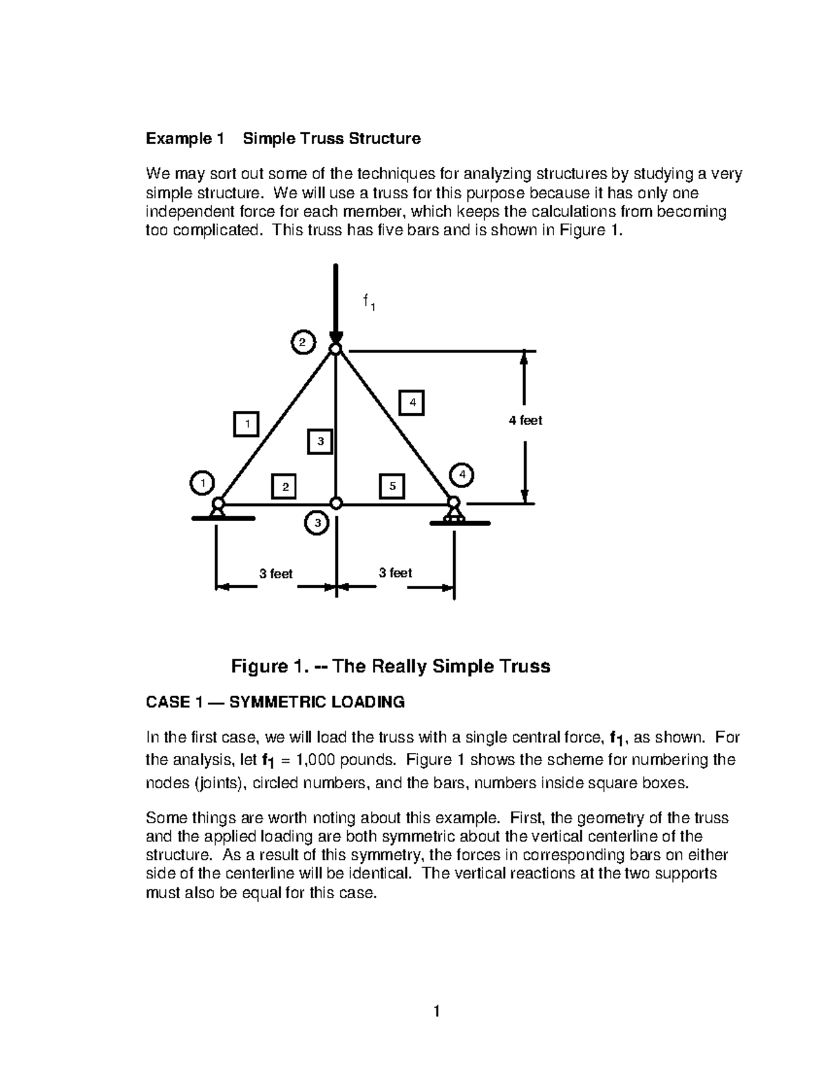 Two Truss Examples Rev A - 1 Example 1 Simple Truss Structure We may ...