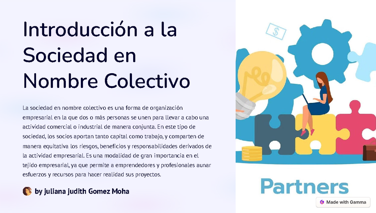 Introduccion a la Sociedad en Nombre Colectivo - Introducción a la Sociedad en Nombre Colectivo ...