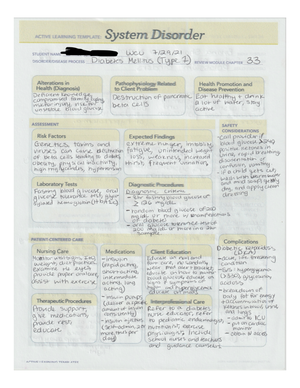 Type 1 diebetes teaching plan - Comprehensive Assessment Amanda Padron ...