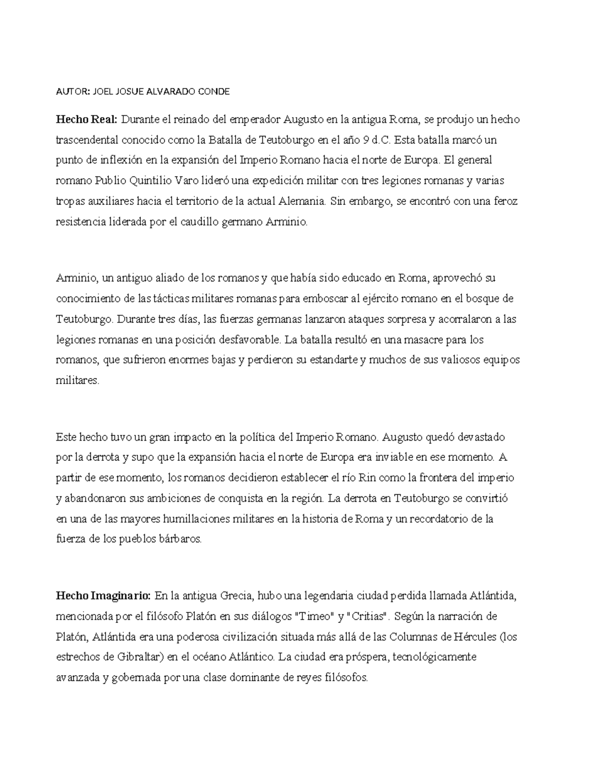 Autor - asds - AUTOR: JOEL JOSUE ALVARADO CONDE Hecho Real: Durante el ...