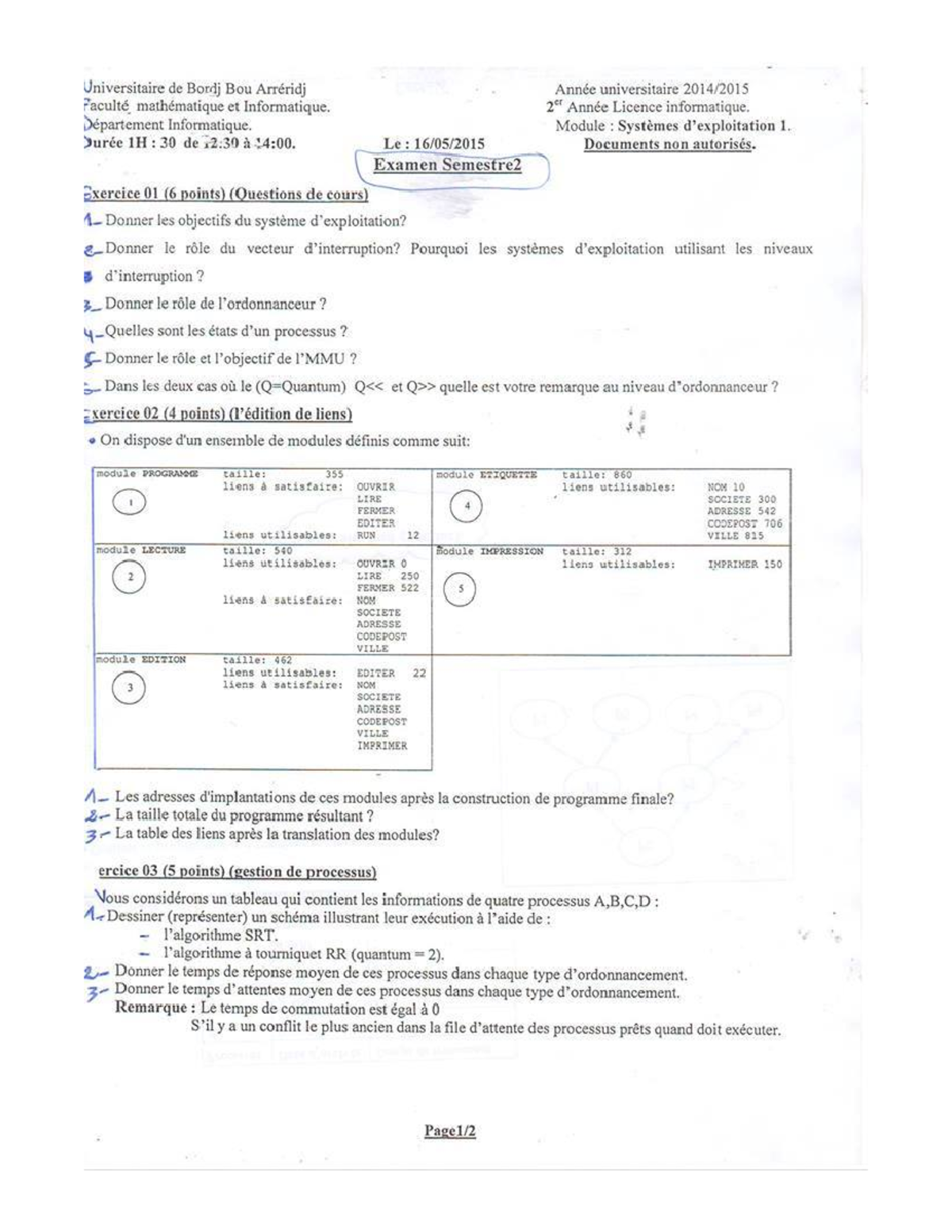 Mi 2an34 s2 emd sys expl2015 - systeme d'exploitation - Studocu