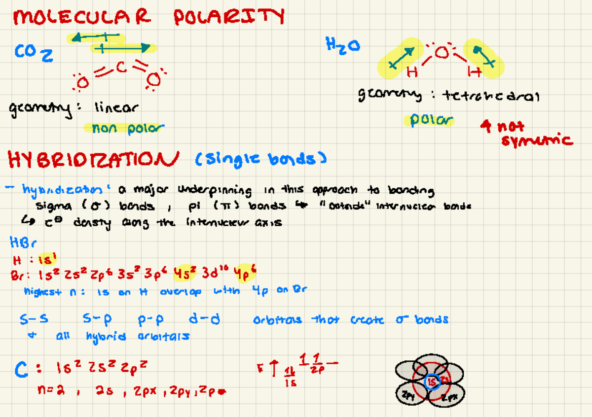 Video Notes 13 - MOLECULAR POLARITY ← coz I • H2O • jojq#=O ...