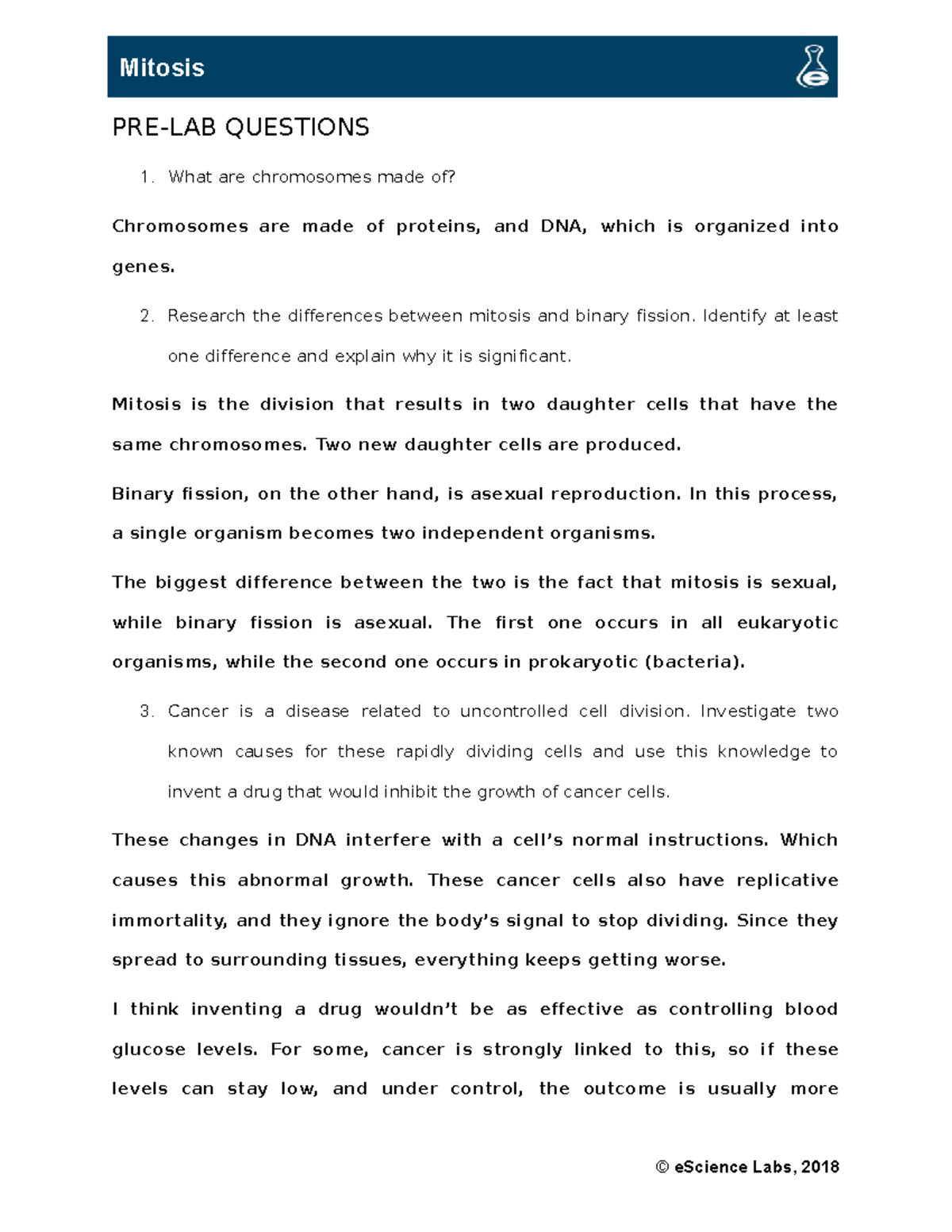 IB 1201 L08 Mitosis (1) - lab assignment - PRE-LAB QUESTIONS What are ...